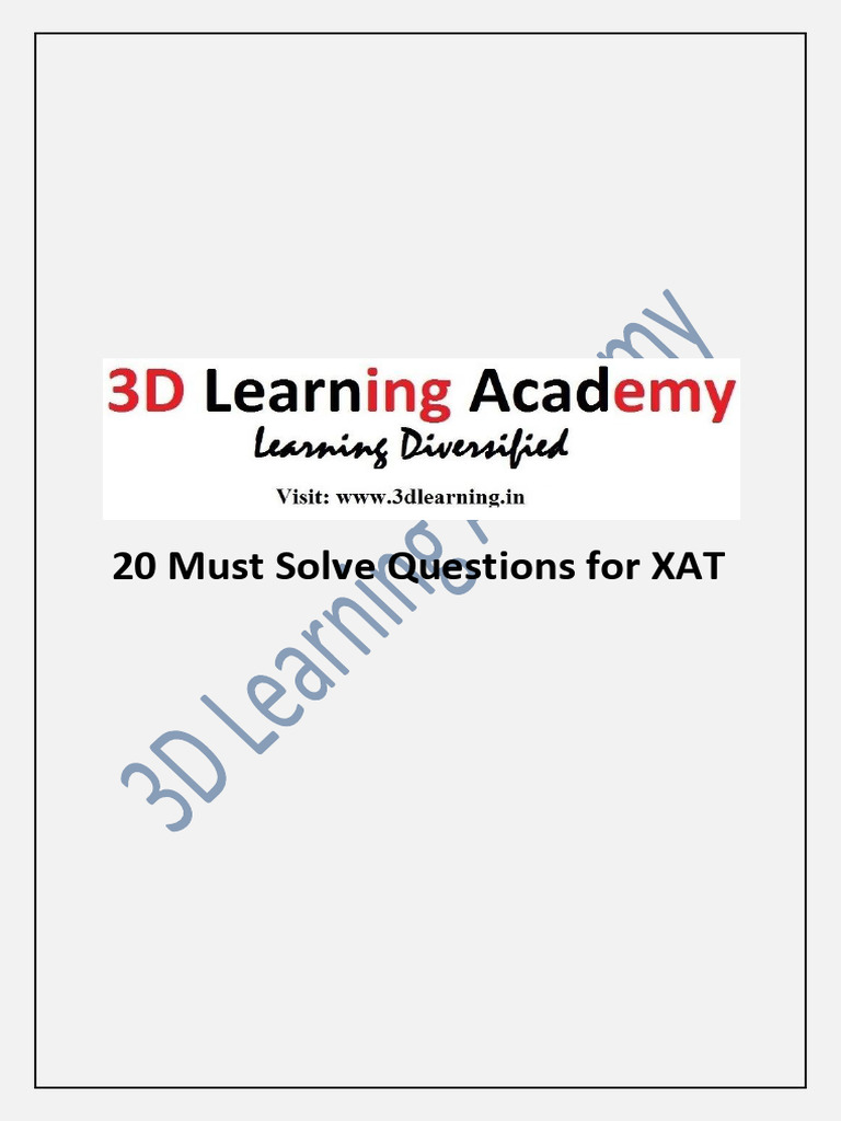 20 Must Solve Questions For XAT | PDF | Triangle | Circle