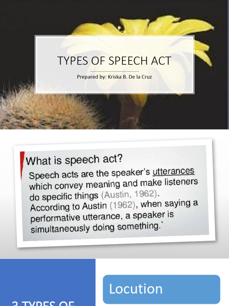 Lesson 11 Types of Speech Act | PDF