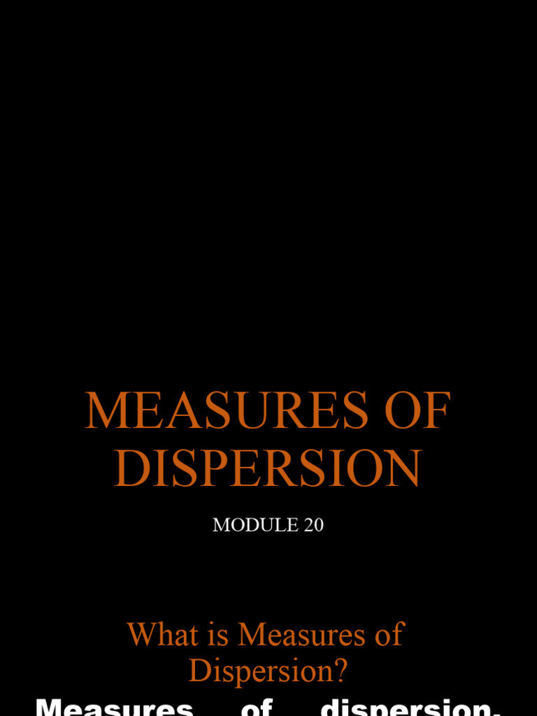 Understanding Measures of Dispersion | PDF | Standard Score | Standard ...