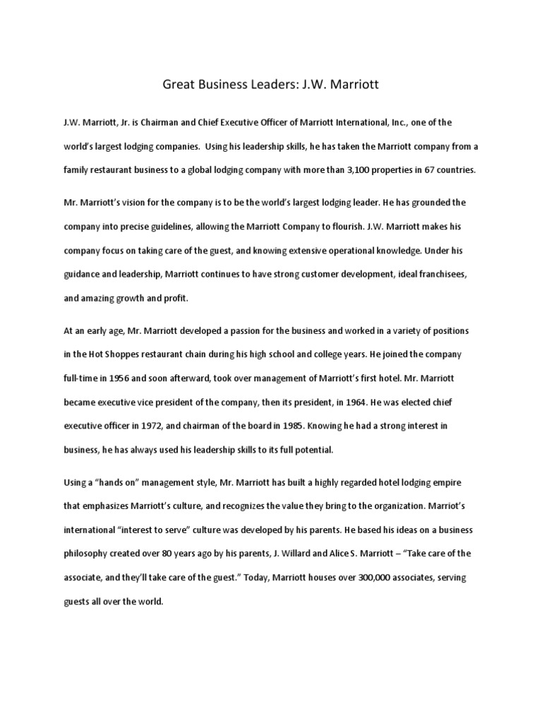 JW Marriott JR Report | PDF