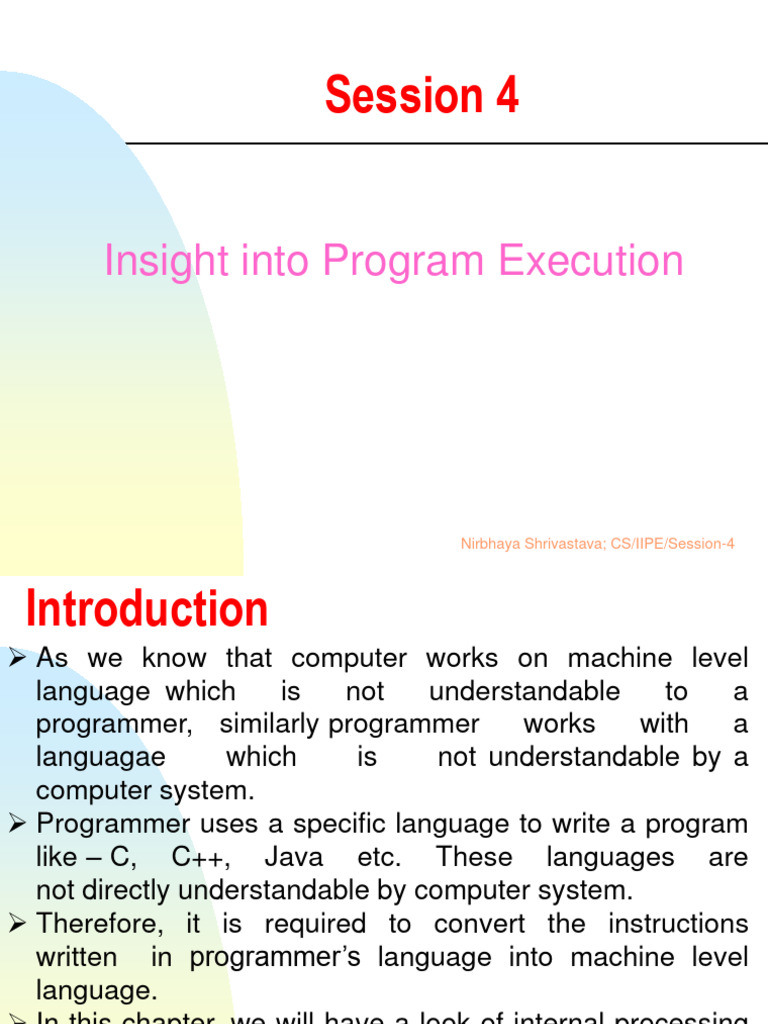 Session4 Insight Into Program Execution Pdf Process Computing