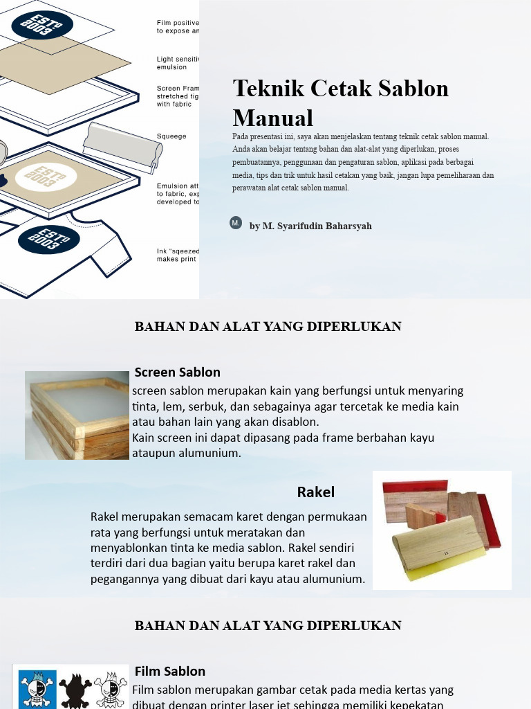 Teknik Sablon Manual dan Alatnya | PDF