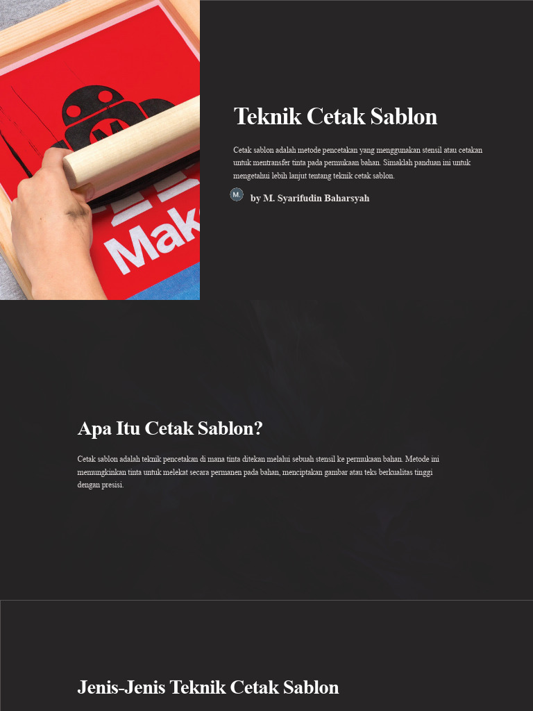 Teknik Cetak Sablon | PDF