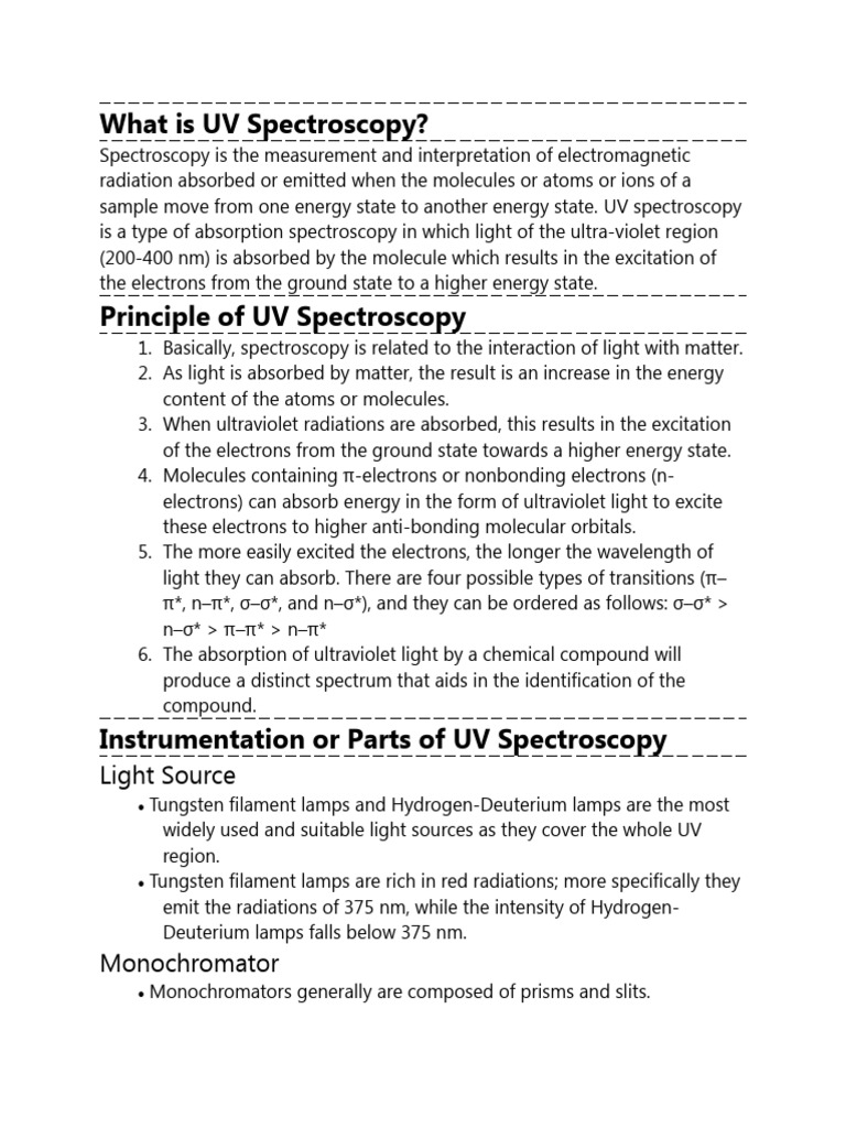 What Is UV Spectros | PDF | Ultraviolet–Visible Spectroscopy ...