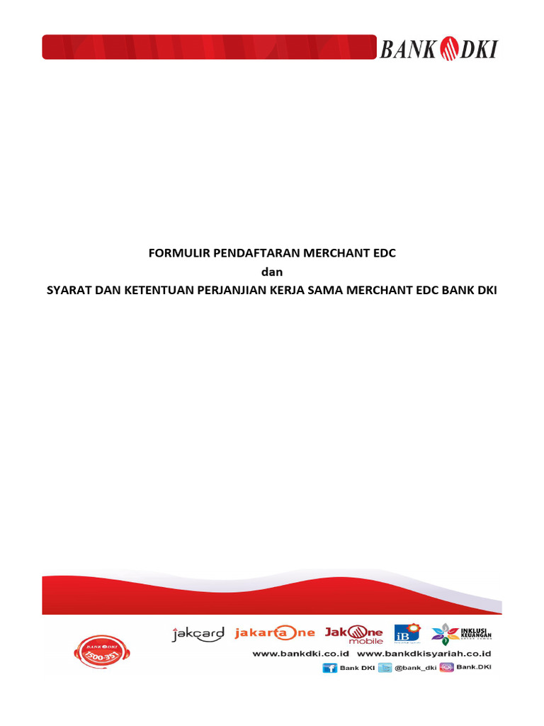 Formulir Pendaftaran Merchant Edc | PDF