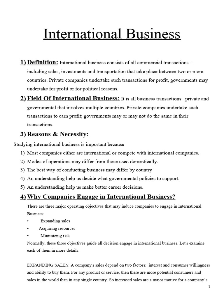 CMA International Business Lecture 01 | PDF | Franchising | Exports