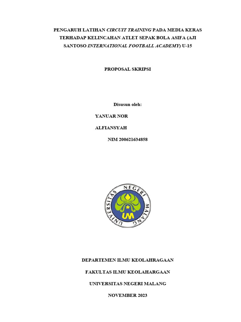 Proposal Lagi Buat Sempro | PDF | Olahraga & Rekreasi