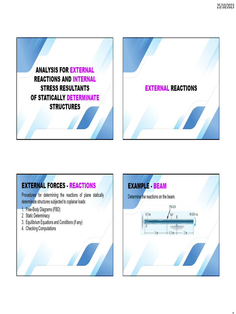 Lecture 3 Analysis of External Internal Force Determinate | PDF | Truss | Beam (Structure)