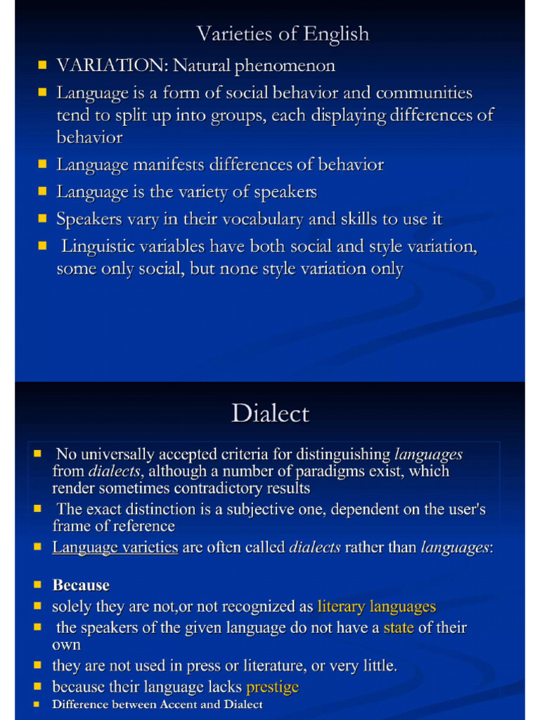 Varieties of English | PDF