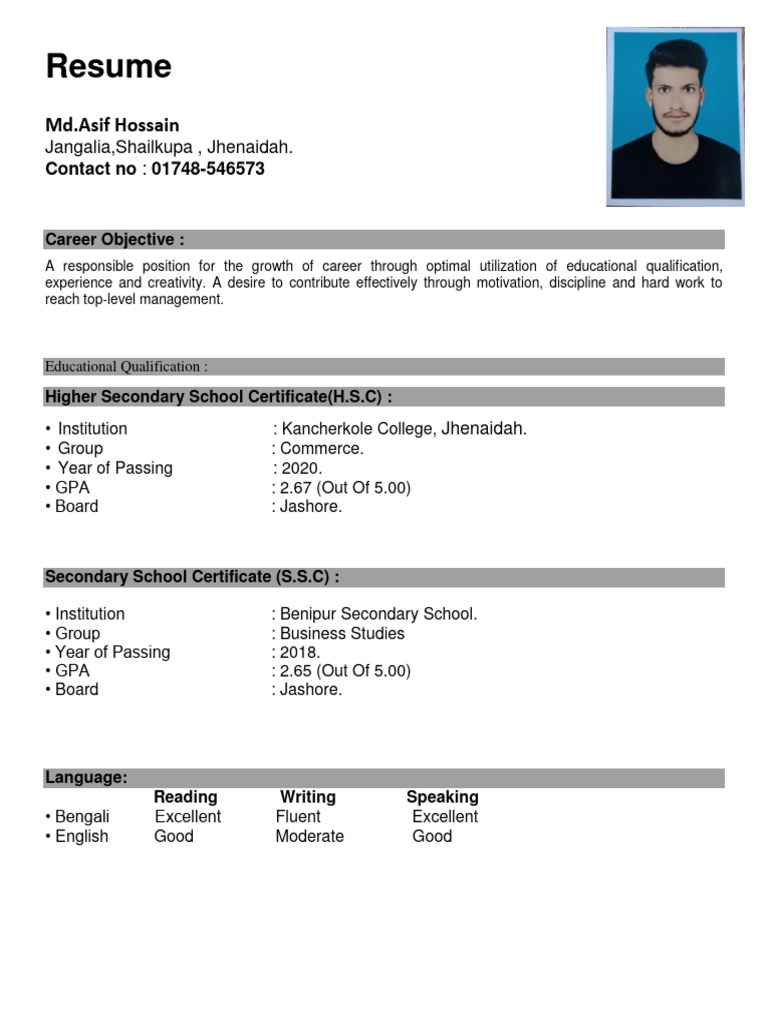 CV Asif Vai88 | PDF | South Asia | Bangladesh