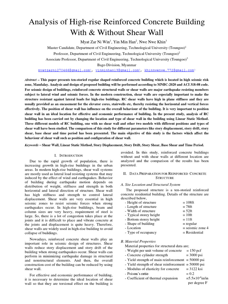 Myat Zar Ni Win (TUTJSE) | PDF | Reinforced Concrete | Strength Of ...