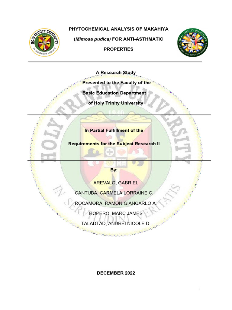 Makahiya Title Page | PDF | Botany | Science