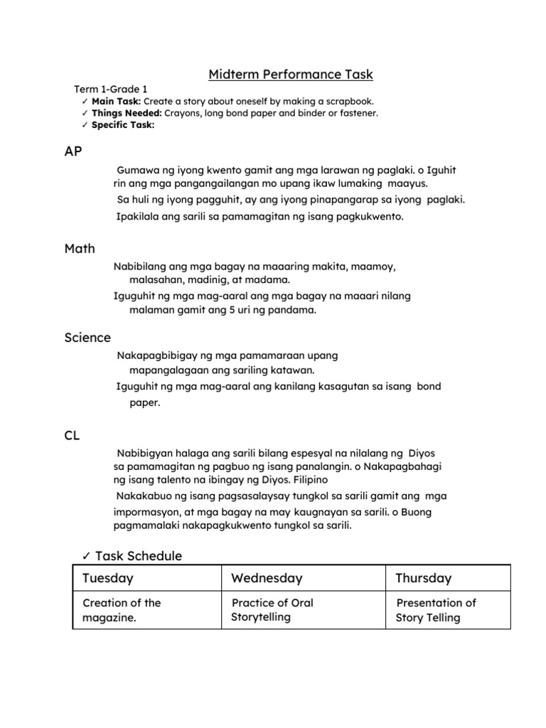 Midterm Performance Task | PDF