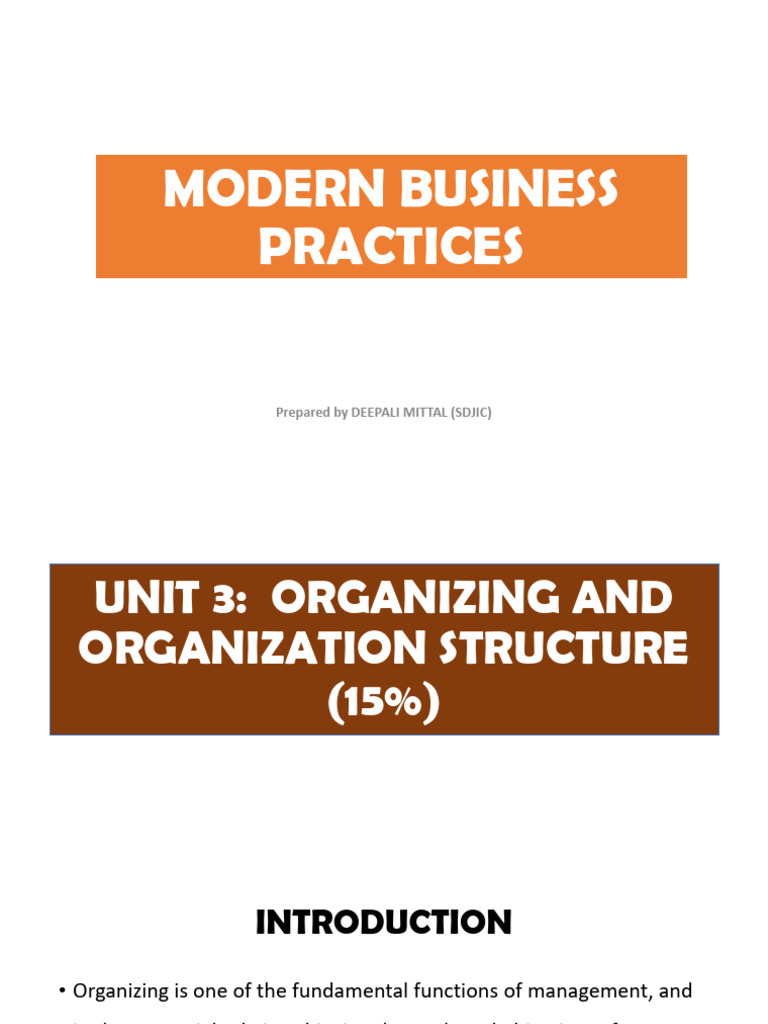 Unit 3 - Organizing and Organization Structure | PDF | Retail ...