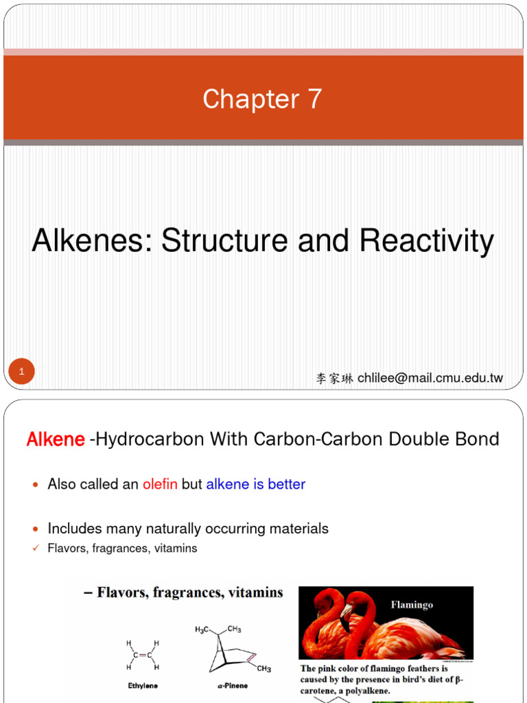 Chapter 7-Alkenes-Structure and Reactivity | PDF | Alkene | Molecular Orbital