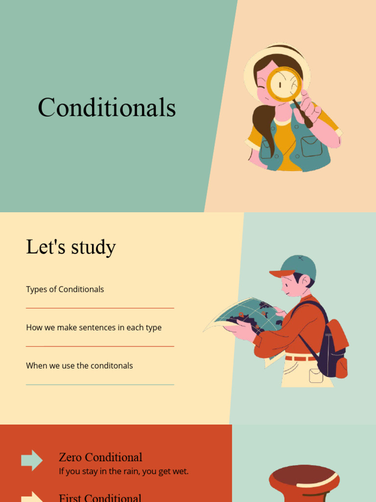 Colorful English Conditionals Presentation | PDF