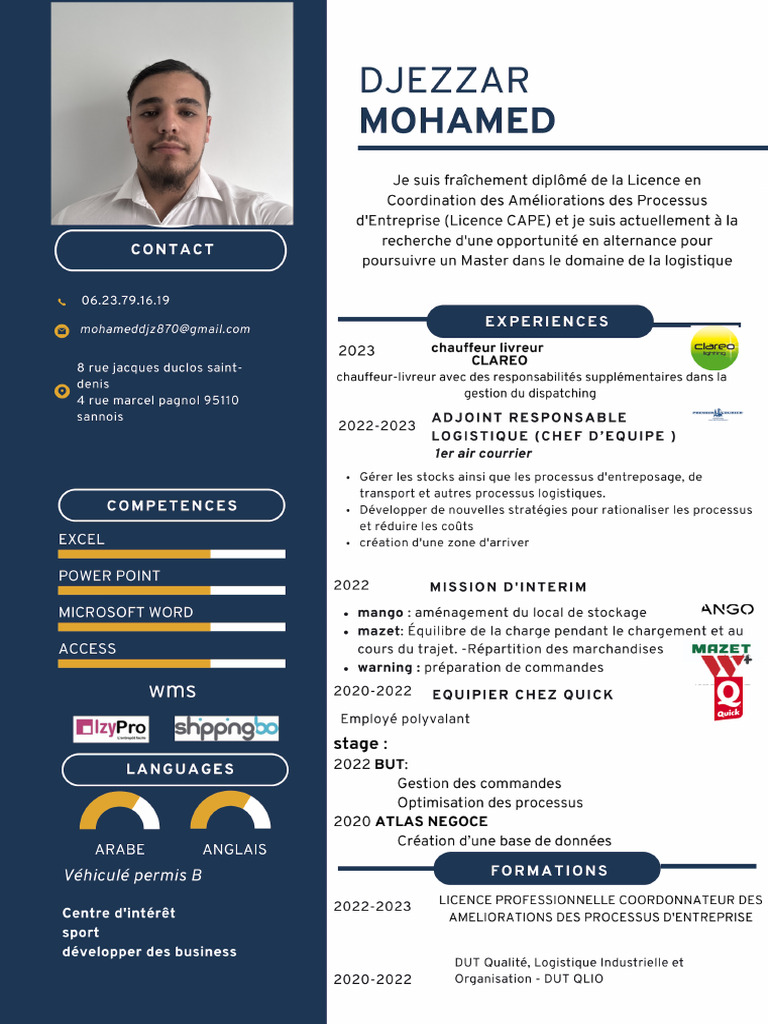 CV Mohammed Djezzar | PDF