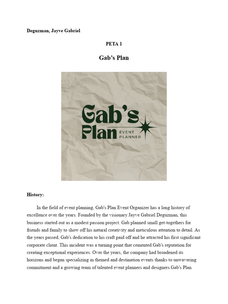 PETA 1 Event Management | PDF | Creativity | Economies