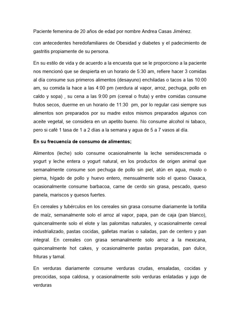 Andrea Casas Jimenez | PDF | Alimentos | Vegetales Andrea Casas Jimenez | PDF | Alimentos | Vegetales