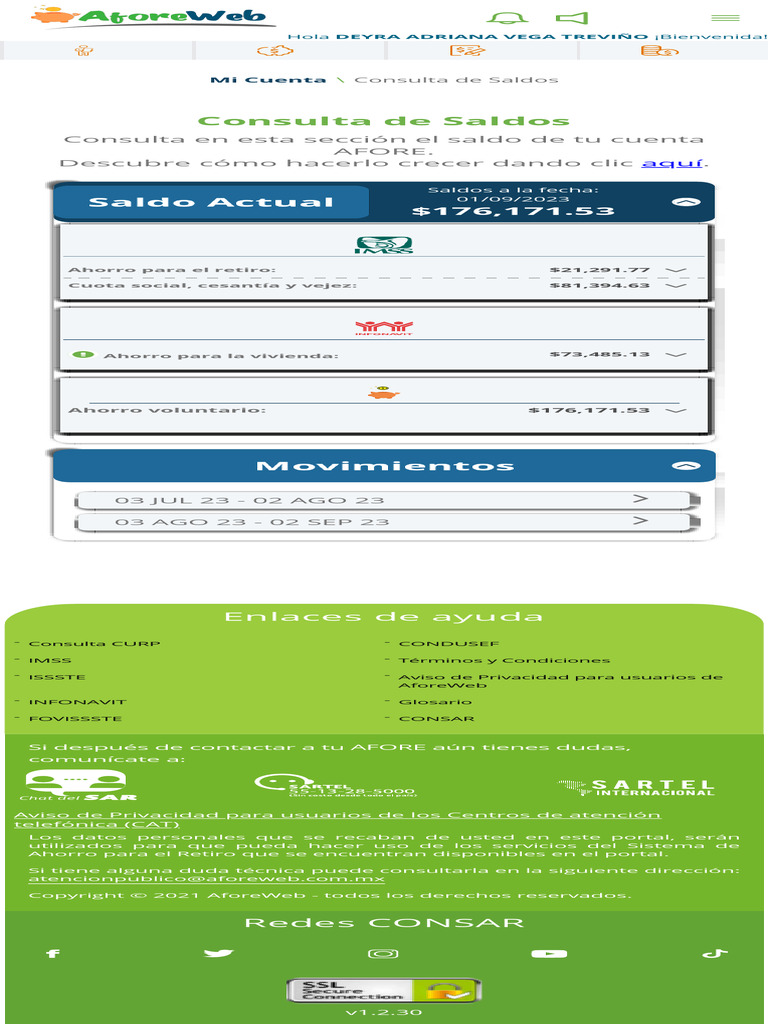 Consulta de Saldos - AforeWeb | PDF