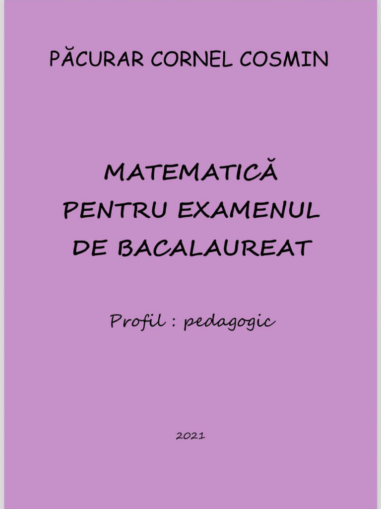 Culegere BAC M - Pedagogic 2021 | PDF