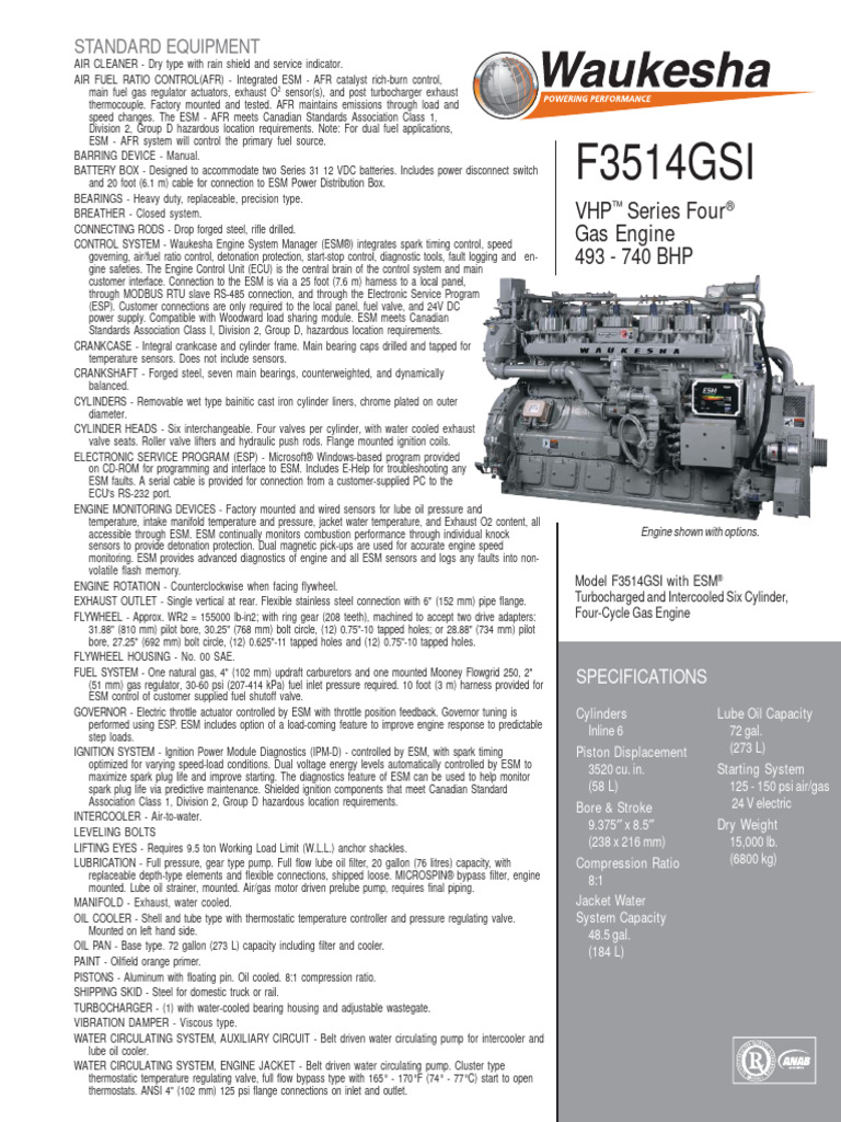 F3514GSI: VHP Series Four Gas Engine | PDF