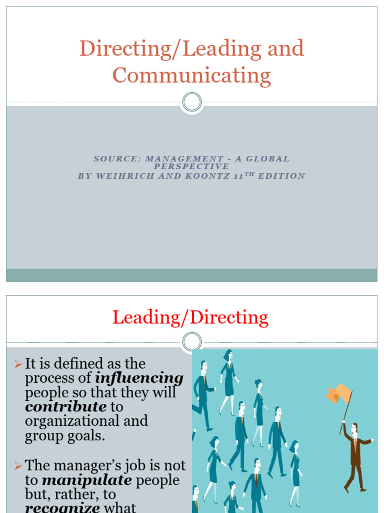 Part 4 - Leading Directing Communicating | PDF | Motivational | Motivation