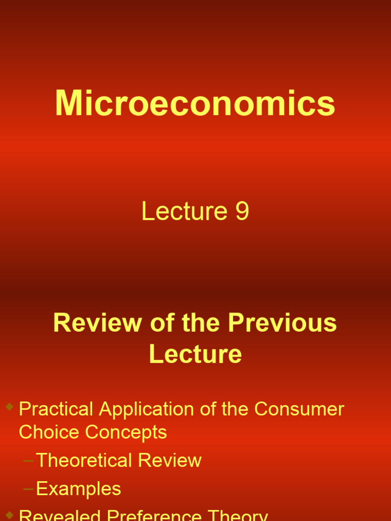 Lecture 09 | PDF | Cost Of Living | Utility