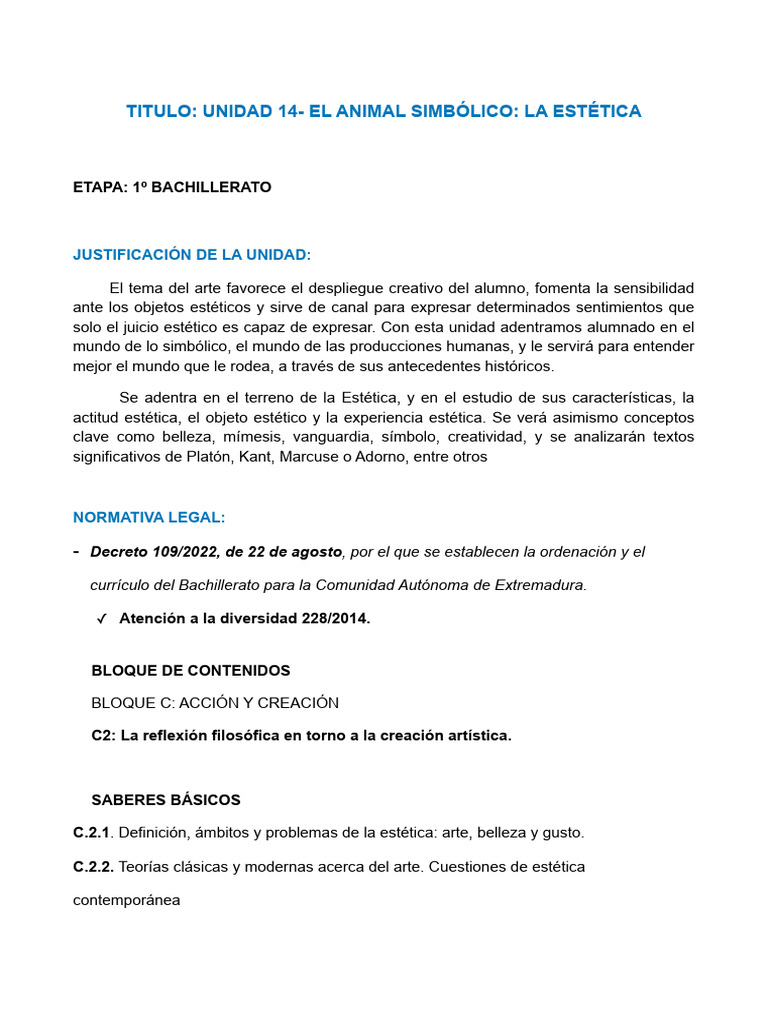 Unidad 14-El Animal Simbólico. La Estética | PDF | Estética | Immanuel Kant