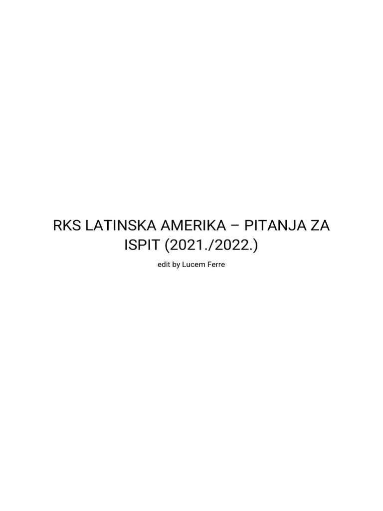 RKS LatAm - Pitanja Za Ispit-1 | PDF