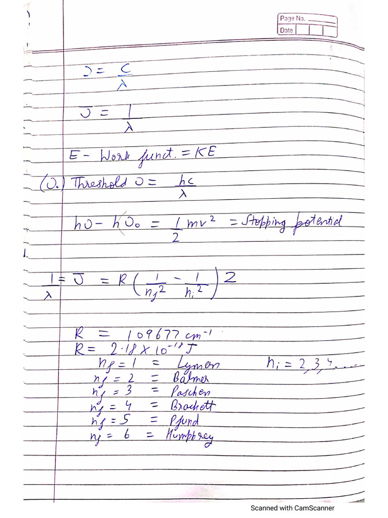 Atomic Structure Formulas | PDF