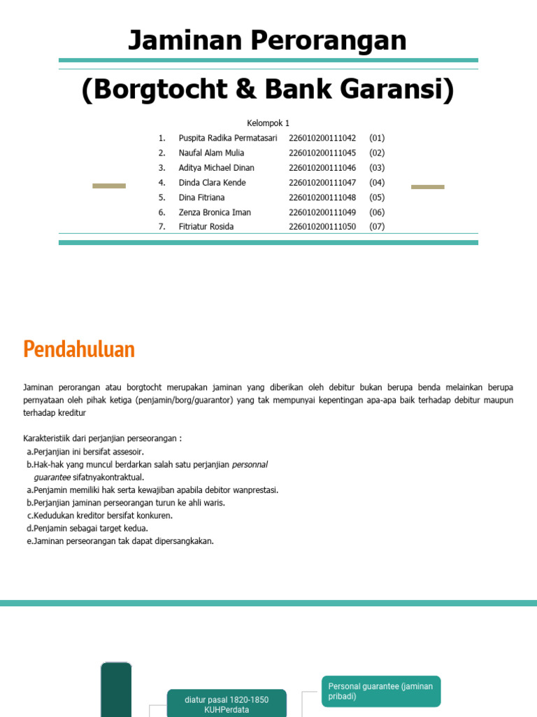 Jaminan Perorangan | PDF | Pengelolaan Keuangan & Uang | Hukum
