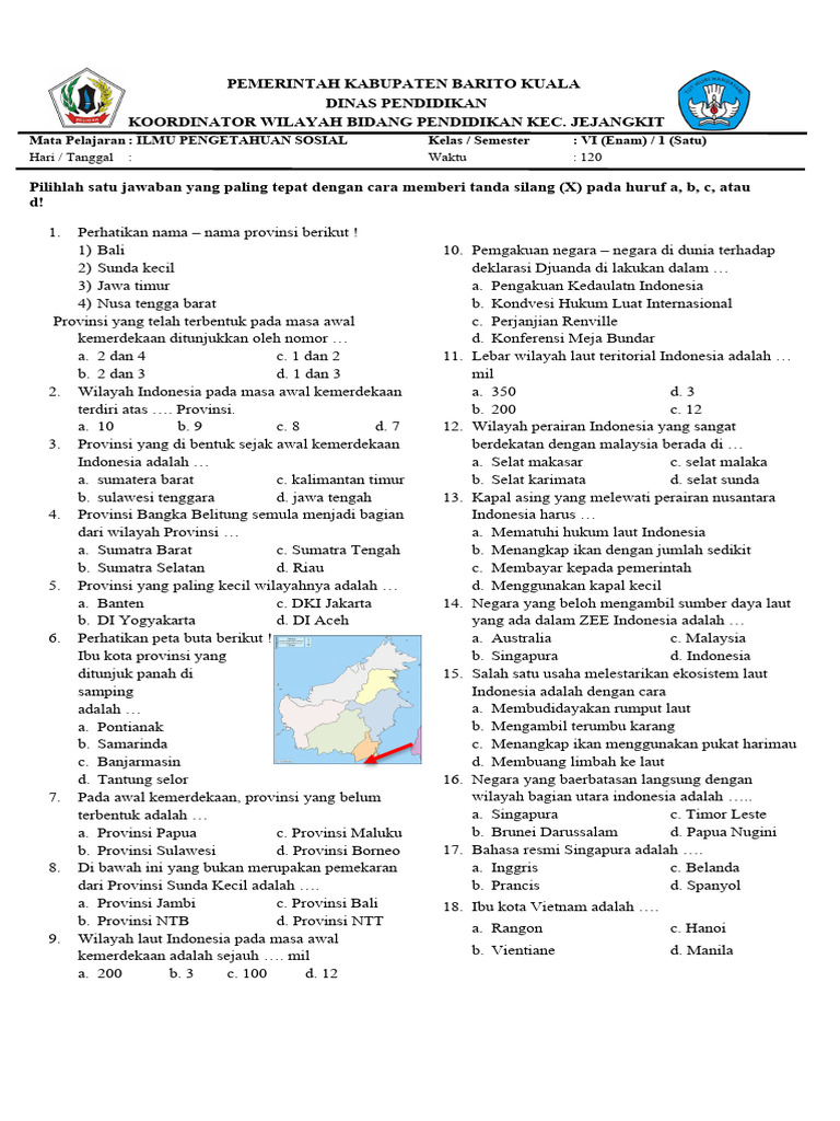 Soal Uas Semester 1 Kelas 6 Mapel Ips | PDF