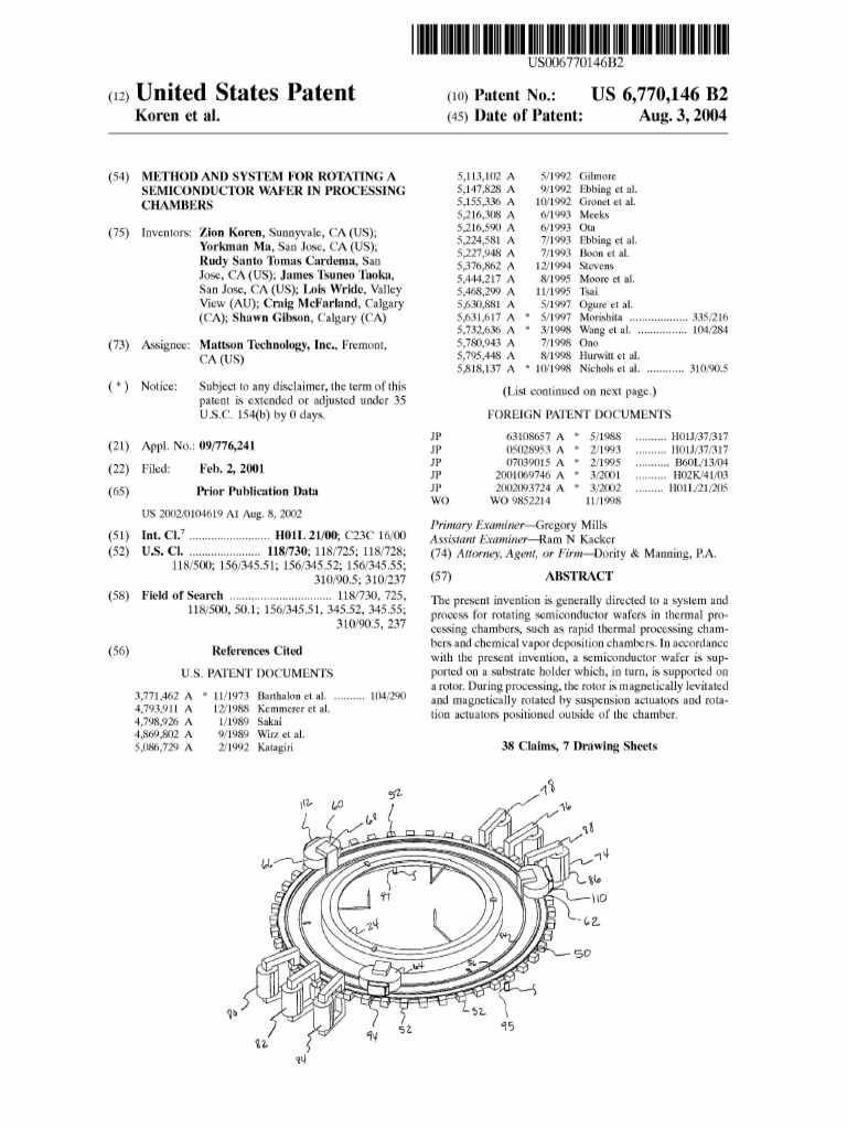 Method and System For Rotating A Semiconductor Wafer in Processing ...