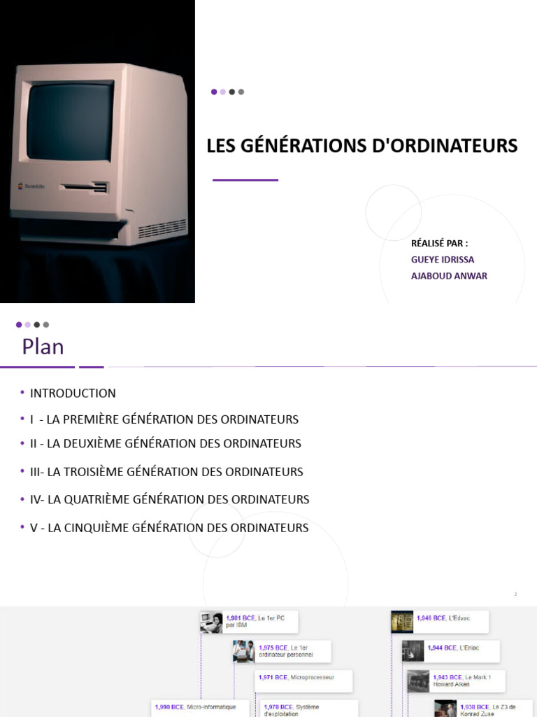 LES Générations Des Ordinateurs | PDF | Ordinateurs personnels | Architecture (Informatique)