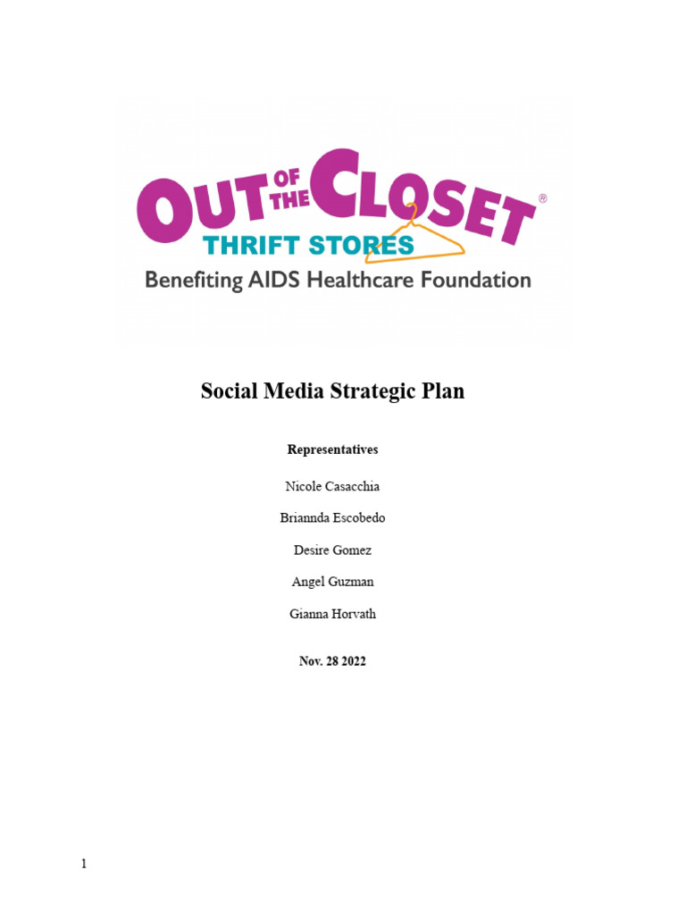Social Media Proposal Assignment - Out of The Closet Thrift Store | PDF | Social Media | Popular ...