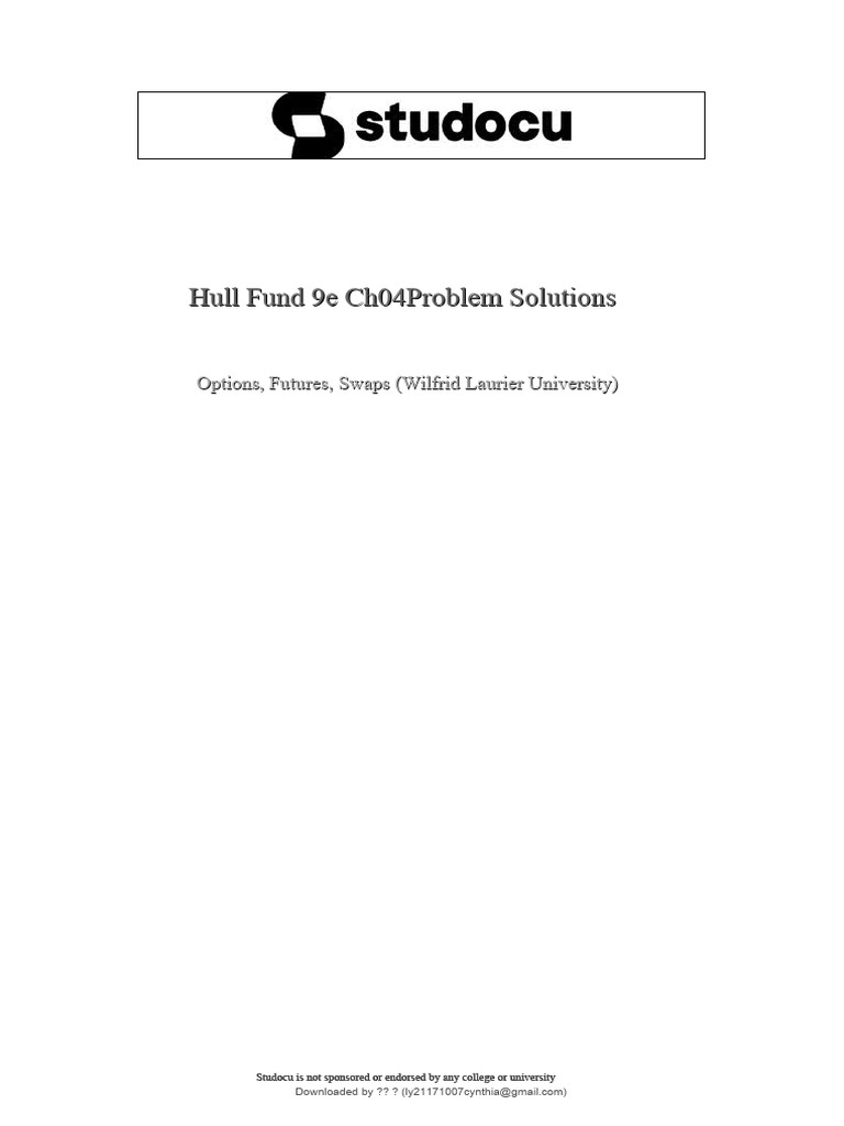 Hull Fund 9e Ch04problem Solutions | PDF | Yield Curve | Yield (Finance)