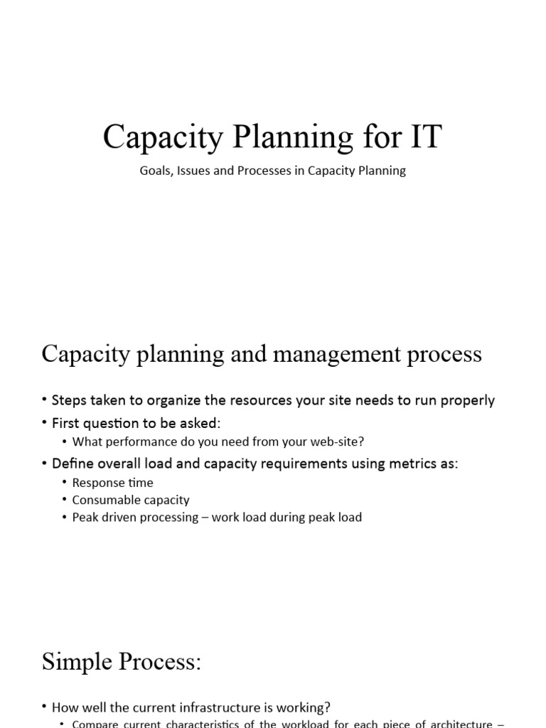 Capacity Planning For IT - 1 | PDF | Databases | Web Server