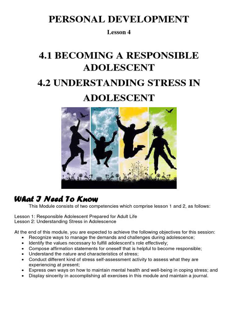 Personal-Development Lesson-4 1becoming A Responsible-Adolescent | PDF ...