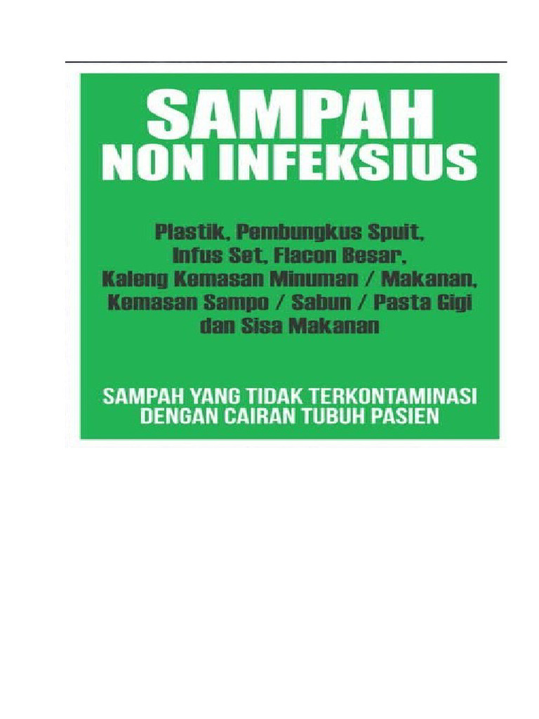 Label Tong Sampah Infeksius Dan Non Infeksius | PDF