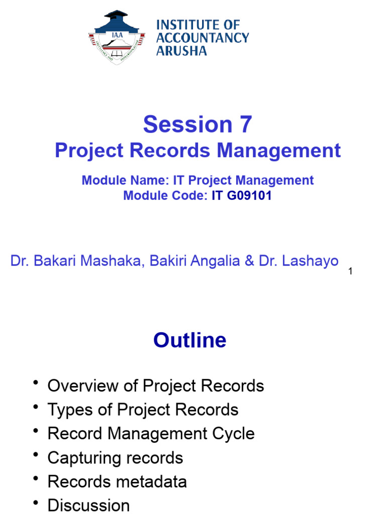Session 7 - Project Records Management | PDF | Records Management ...