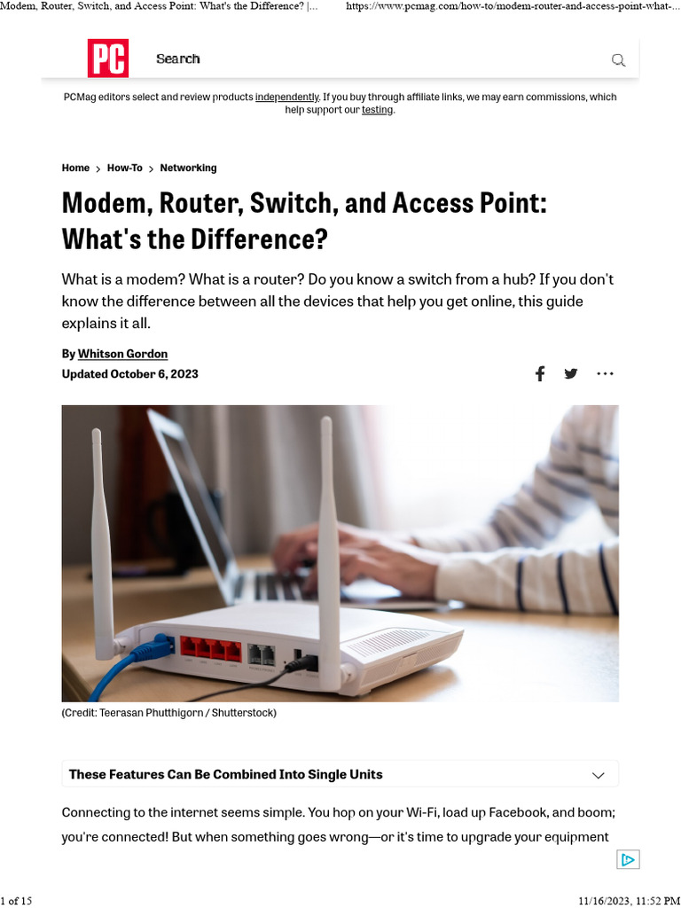 Modem, Router, Switch, and Access Point What's The Difference PCMag ...