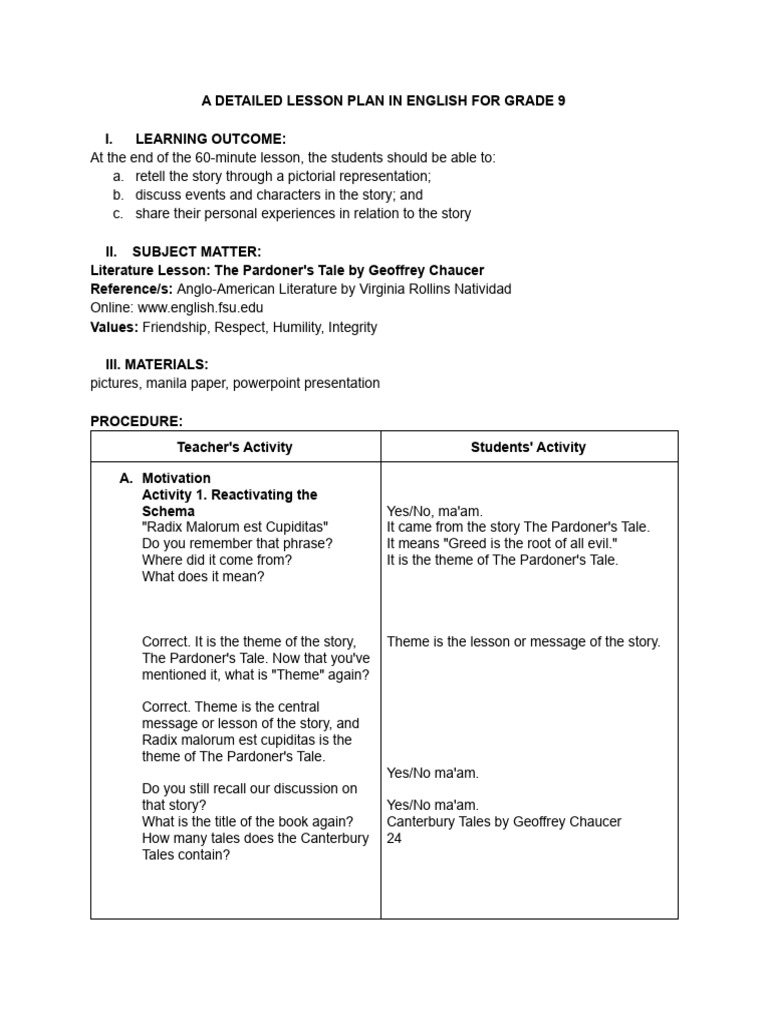 Exploring The Pardoner's Tale | PDF