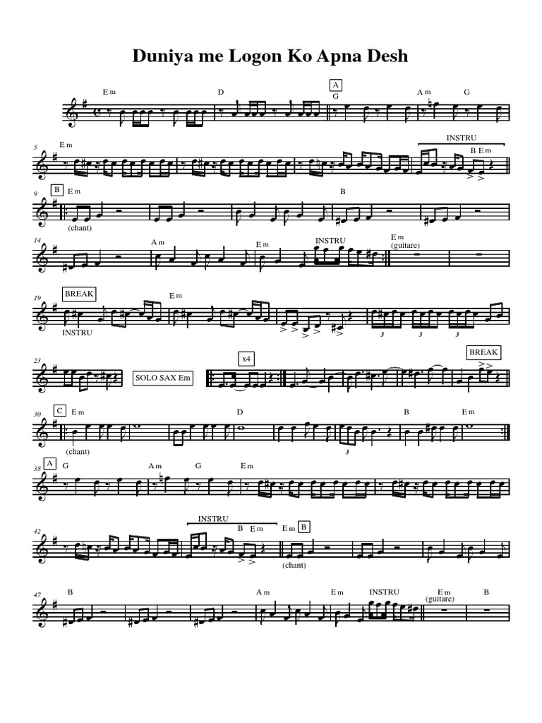 Duniya Me Logon Ko Apna Desh | PDF