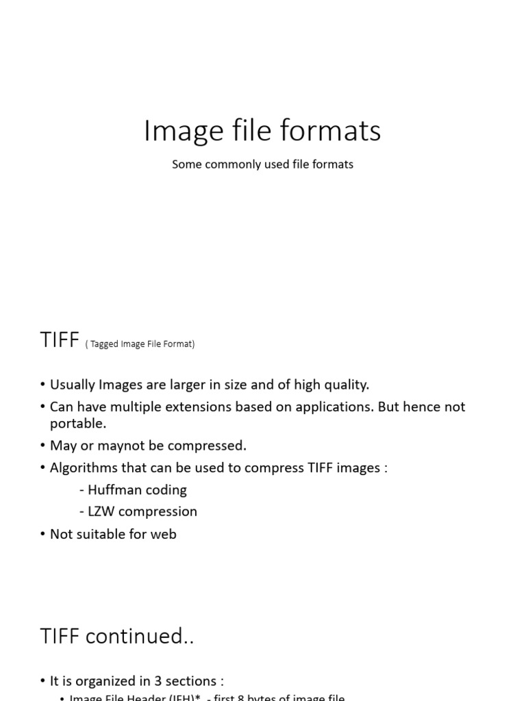 Image File Formats | PDF | File Format | Data Compression