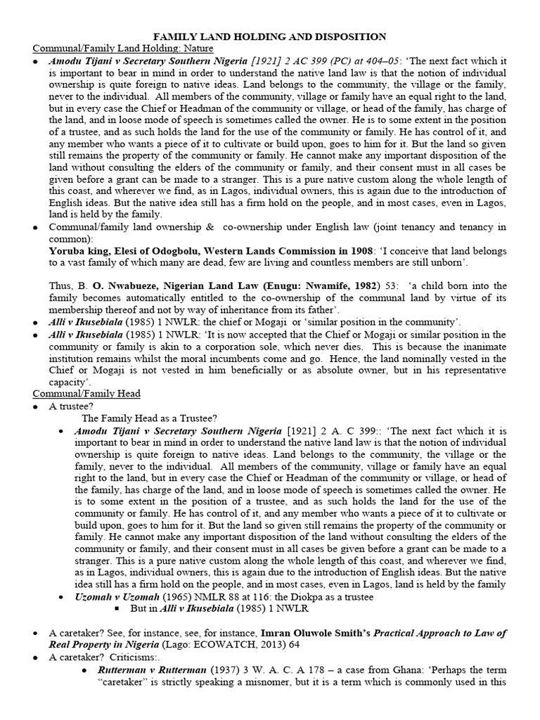Family Land Holding and Disposition 2 | PDF | Deed | Intestacy