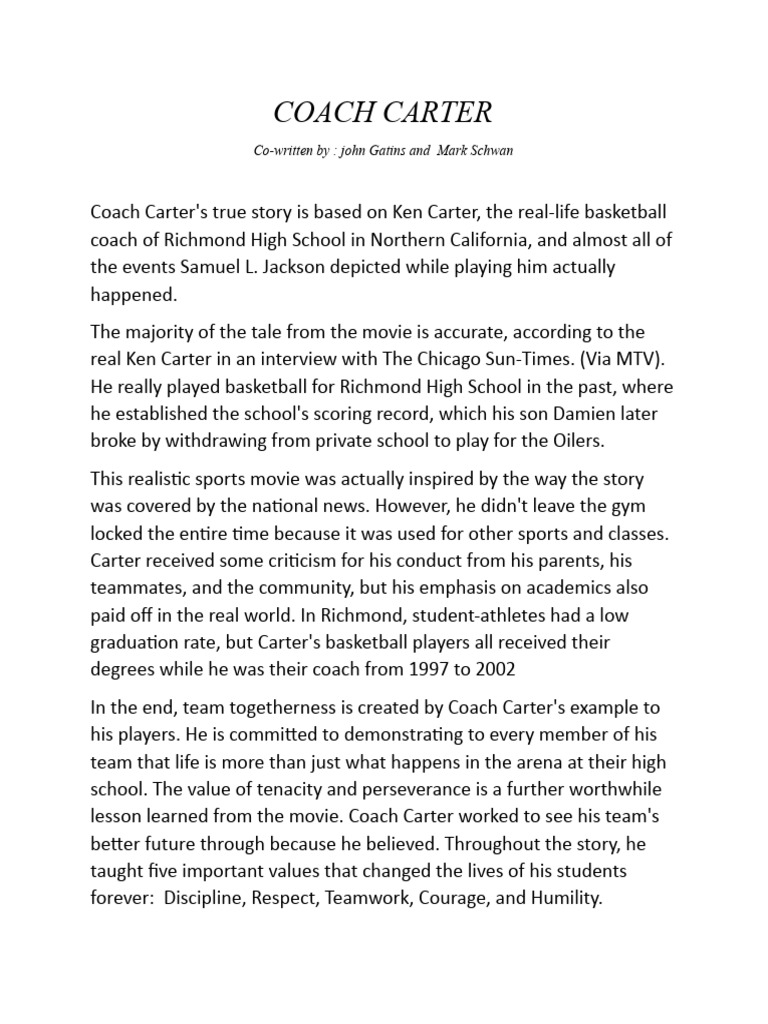 Coach Carter (Movie Critique) | PDF