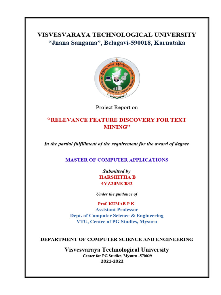 Visvesvaraya Technological University: "Jnana Sangama", Belagavi-590018 ...
