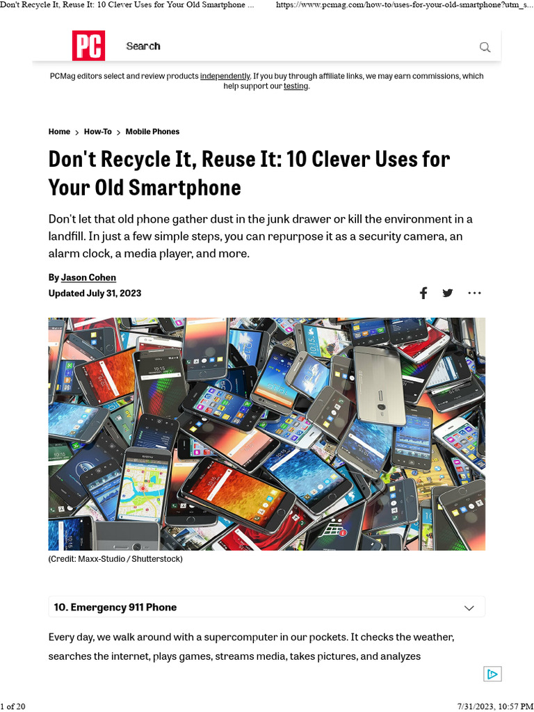 Don't Recycle It, Reuse It 10 Clever Uses For Your Old Smartphone PCMag ... Don't Recycle It, Reuse It 10 Clever Uses For Your Old Smartphone PCMag ...