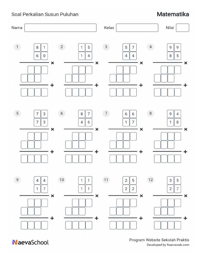 Matematika Perkalian Susun Puluhan 1699434715 | PDF
